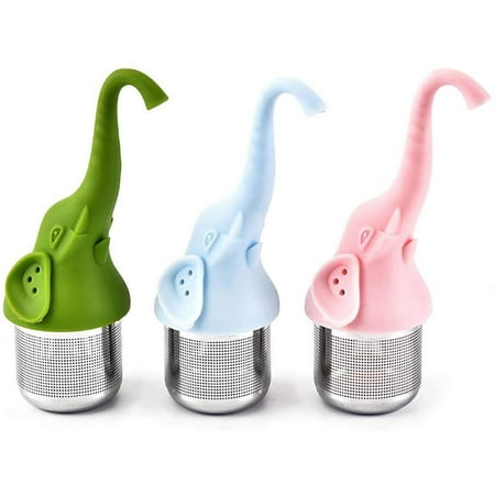 3 Pieces of Loose Leaf Tea Infuser, Elephant Animal Silicone Tea Filter ...