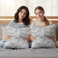 Ash Fronds Pillow Covers Set of 4, Gray Silver Slate Leaf Plant Canvas ...