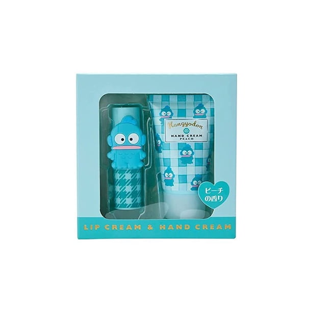 Sanrio Hangyodon Moisturizing Hand Cream Lip balm gift set-Peach Scent ...
