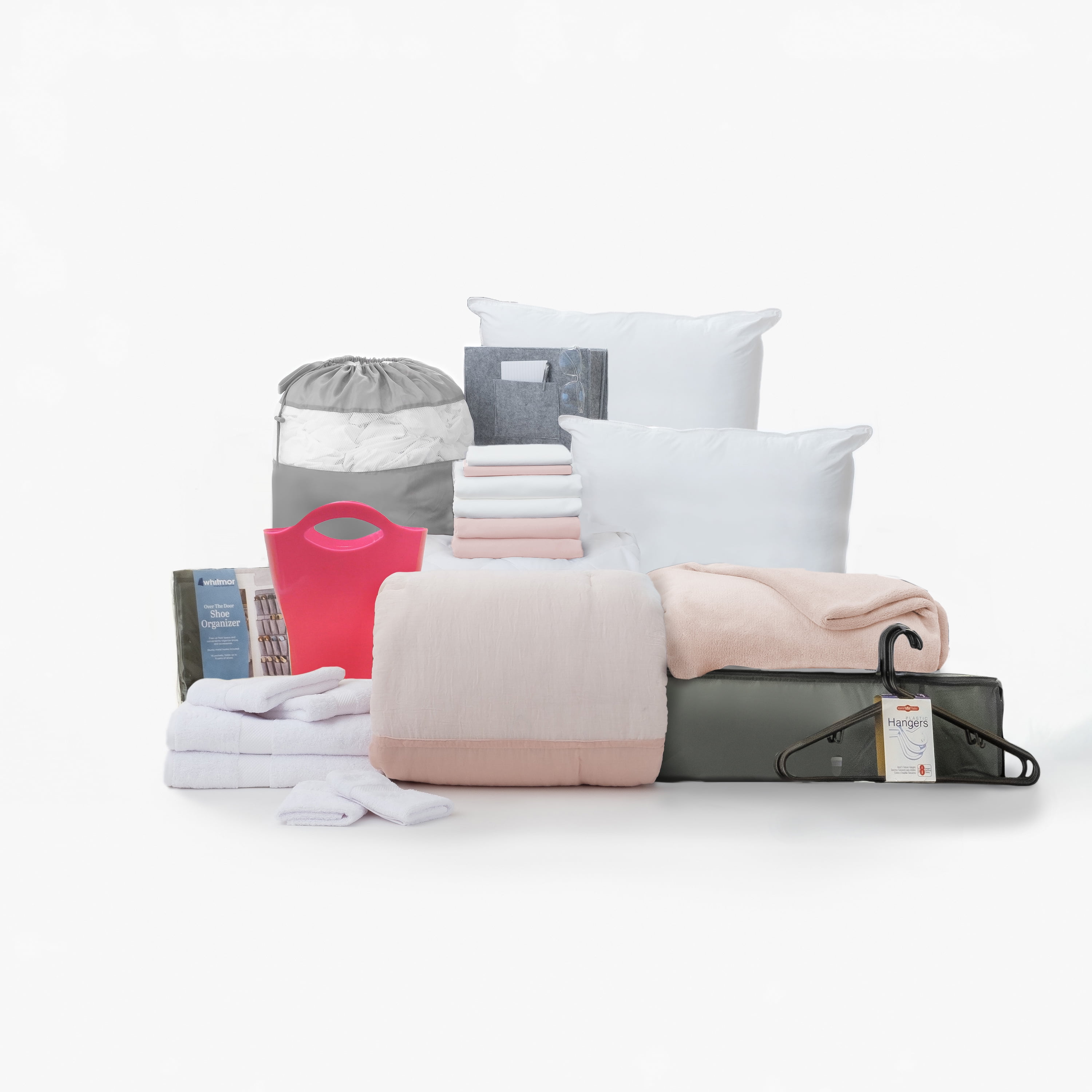 30-Piece Back-to-College Dorm Essentials Value Pack in Mila Pink, Twin ...