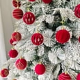 30-Piece Velvet Christmas Ball Set - 2.36-Inch Flocked Tree Ornaments ...