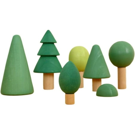 1 Set Wood Tree Building Blocks Forest Stacking Blocks Balance Building ...