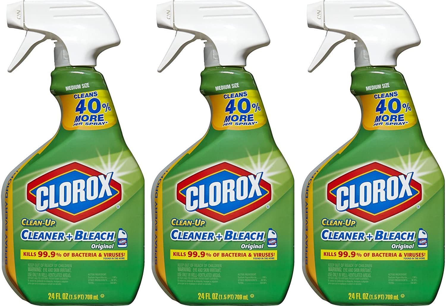 Clorox Clean-Up Bleach Cleaner Spray Value Pack of 3 - Walmart.com