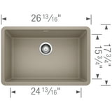 BLANCO PRECIS 27" Single Undermount - Truffle - Walmart.com