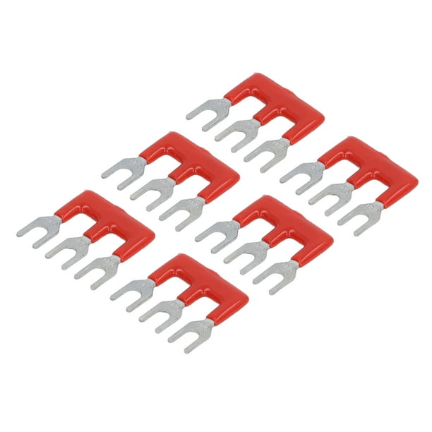 15 Pcs Jumper Block Terminal Strips, 100V 15A, Fork Type with PVC Shell ...