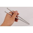 Kokovifyves Stainless Steel Chopsticks 5 Pairs, Reusable Metal, Dishwasher Safe, 22cm, Silver ...