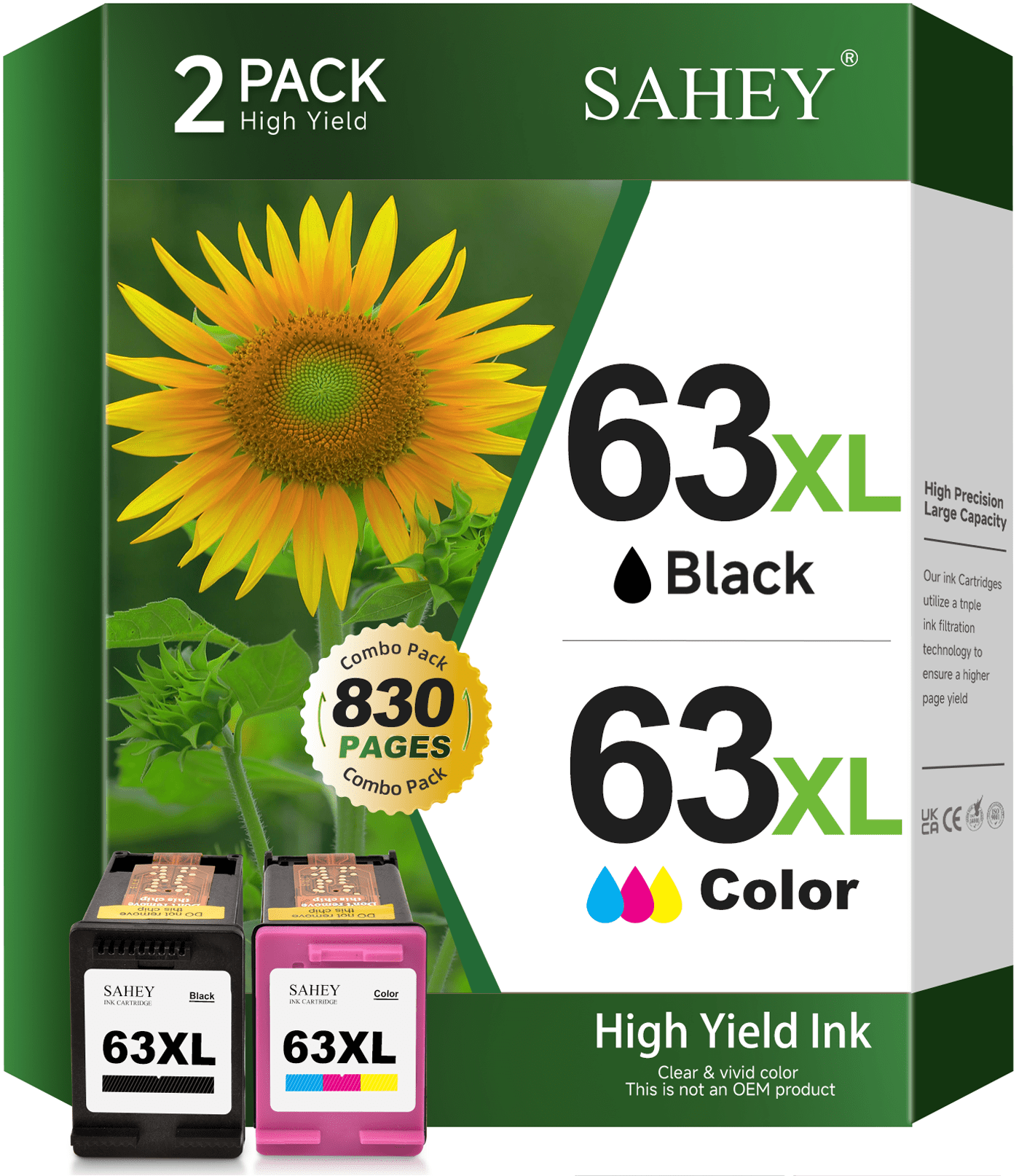 63xl Ink Cartridge Compatible for HP 63 Ink Cartridges Black and Tri ...