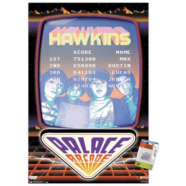 Netflix Stranger Things: Season 2 - Palace Arcade Wall Poster with Push ...