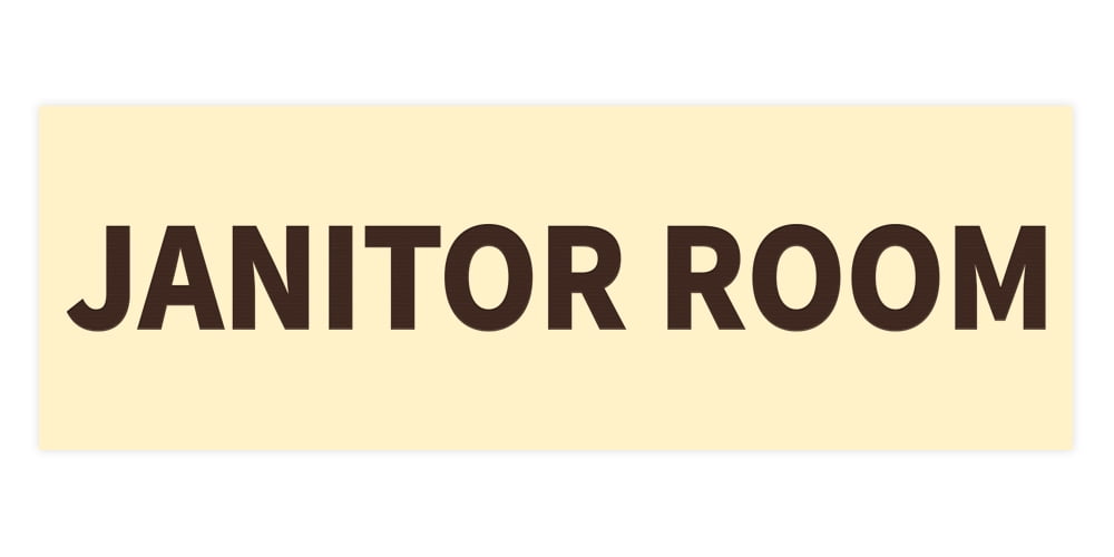 Basic Janitor Room Sign (Ivory/Dark Brown) - Small - Walmart.com