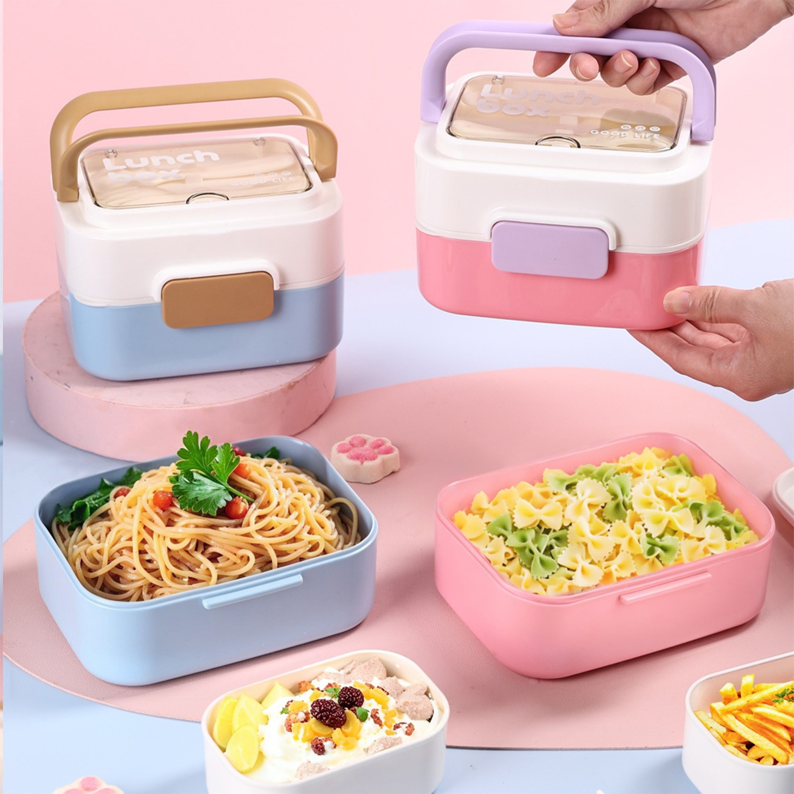 Contenedor de almuerzo Bento | Caja de preparación de comidas con tapa ...