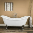 Serenity 72 Inch Acrylic Double Slipper Clawfoot Tub - Rim Drillings ...