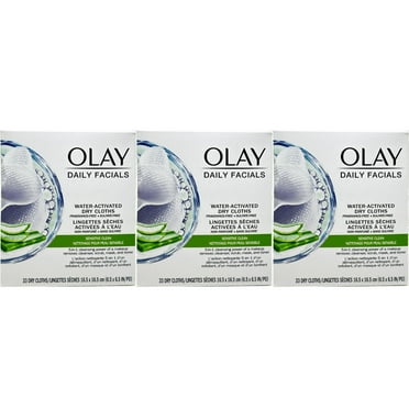 OLAY Daily Gentle Clean Facial Cleansing Wipes, 4-in-1 Water Activated ...