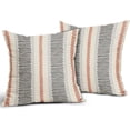 Black Orange Pillow Covers 18x18 Set of 2 Fall Colored Dot Striped ...
