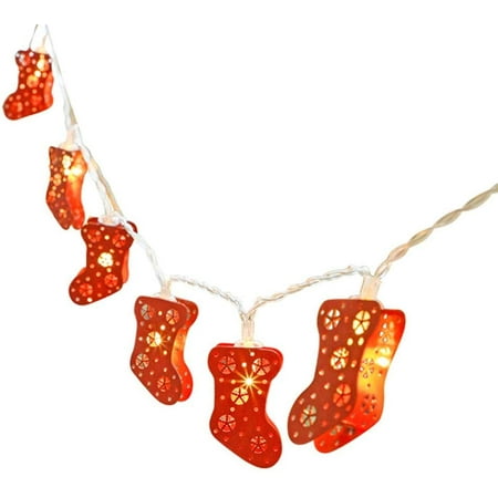 Red sock string lights-2 meters 20 lights battery-always on + flashing ...