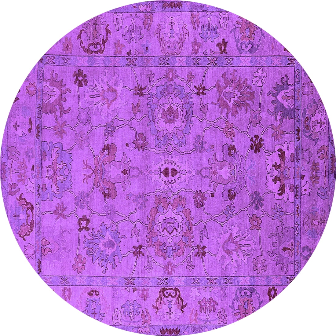 Ahgly Company Indoor Round Oriental Purple Industrial Area Rugs, 5 ...