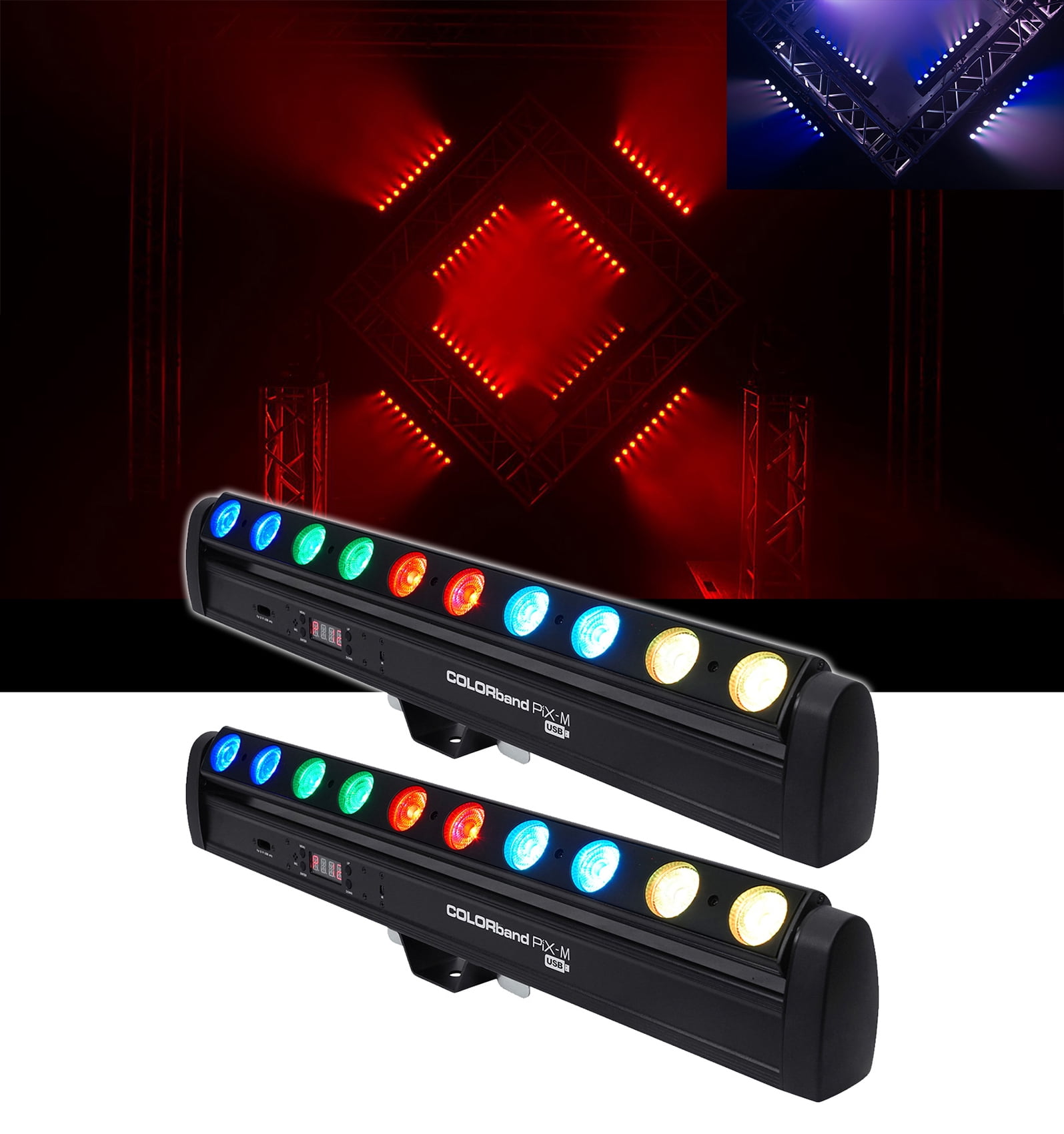 (2) Chauvet DJ Colorband Pix M USB Moving D-Fi Strip Lights 12 Tri ...