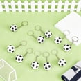 30Pcs Sports Theme Silicone Keychains Football with Split Key Ring ...