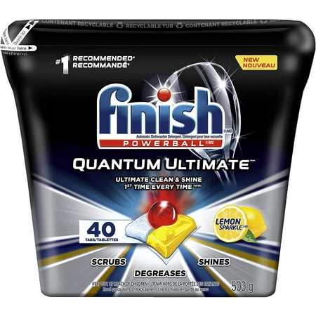 Finish Dishwasher Detergent, Quantum Ultimate, Lemon, 40 Tablets ...
