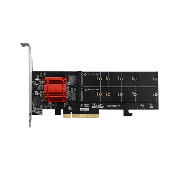 PCIE3.1 X8 to Dual M.2 Hard Disk Expansion Card ASM1812 Chip Supports ...