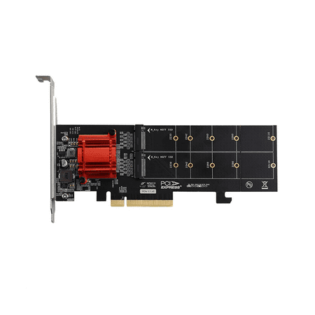 PCIE3.1 X8 to Dual M.2 Hard Disk Expansion Card ASM1812 Chip Supports ...