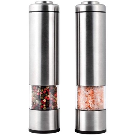 Electric Salt and Pepper GrindersSalt and Pepper Grinders Set Brushed ...