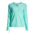 Time and Tru Women's Long Sleeve Rash Guard Swim Cover Up - Walmart.com