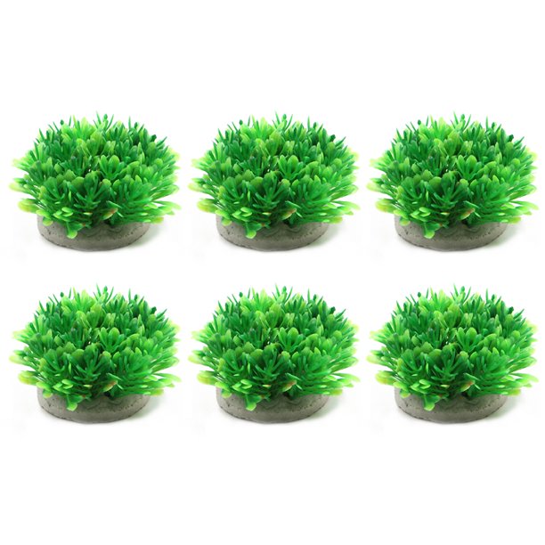 Plastic fish tank plant decoration 6 pieces, aquarium artificial ...