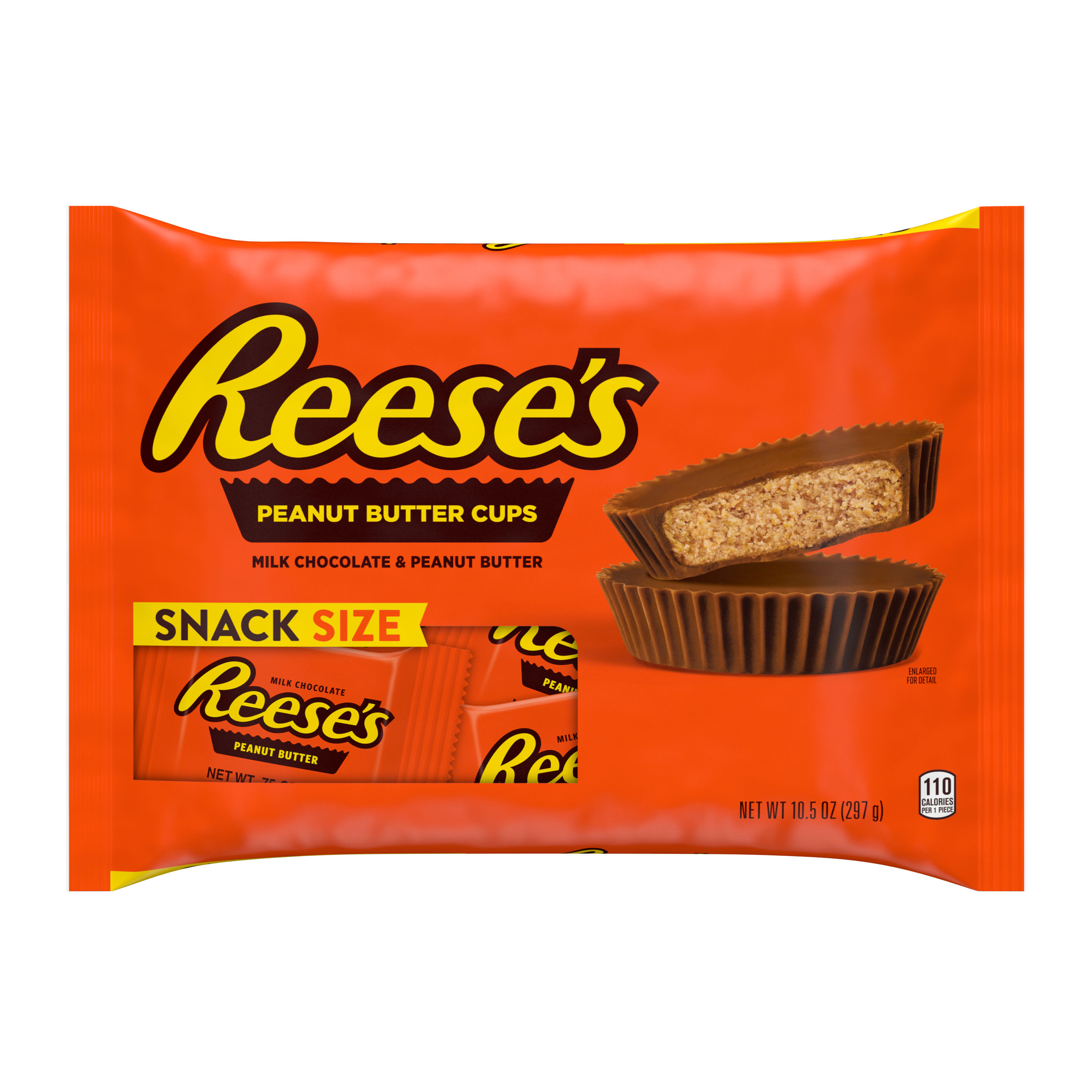 REESE S Milk Chocolate Peanut Butter Snack Size Cups Candy Bag 10 5