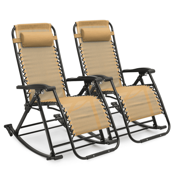 Magshion 2Pcs Zero Gravity Lounge Chairs, Adjustable Rocking Chairs ...