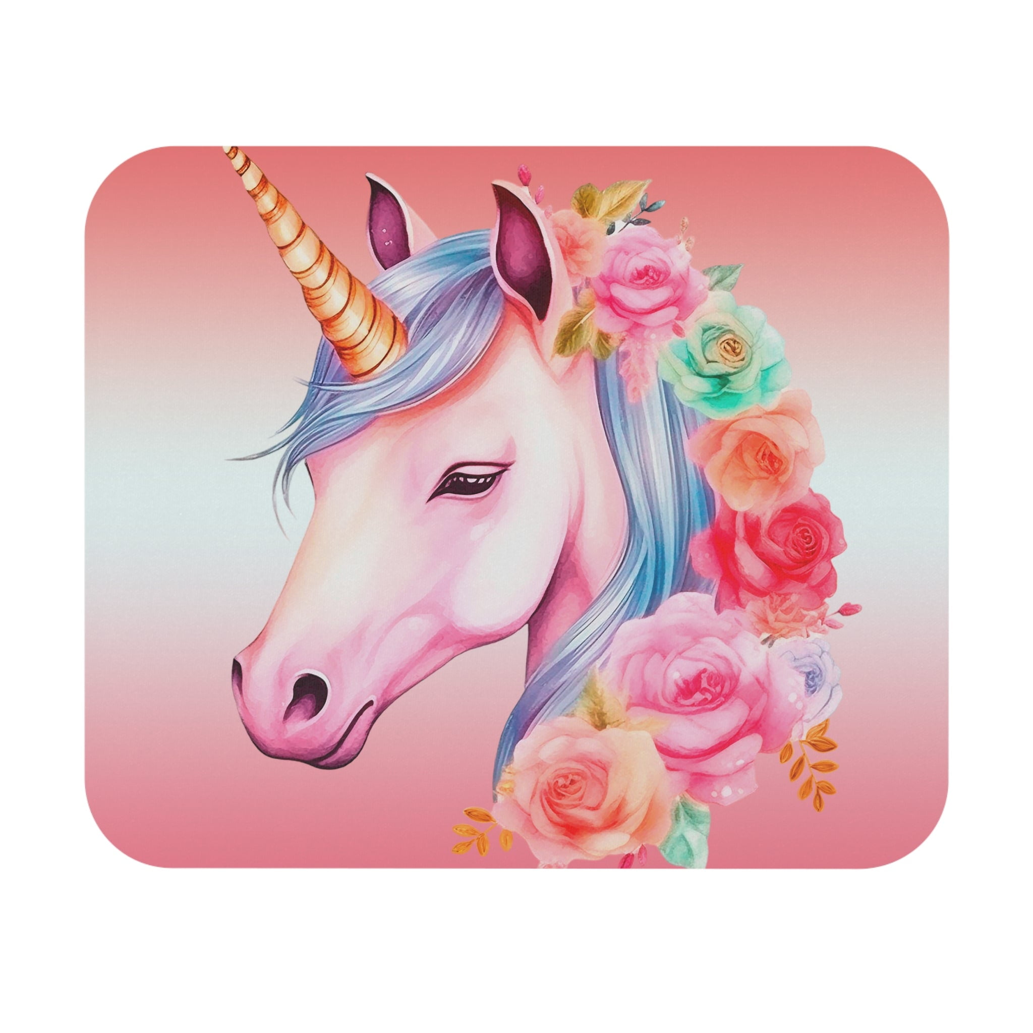 Pink Unicorn Novelty Mouse Pad | Non-Slip Rubber Base Computers, Laptop ...