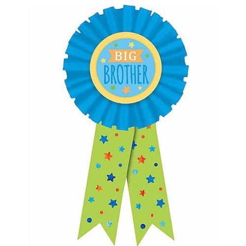 Baby Shower Blue 'Big Brother' Guest of Honor Ribbon (1ct) - Walmart.com