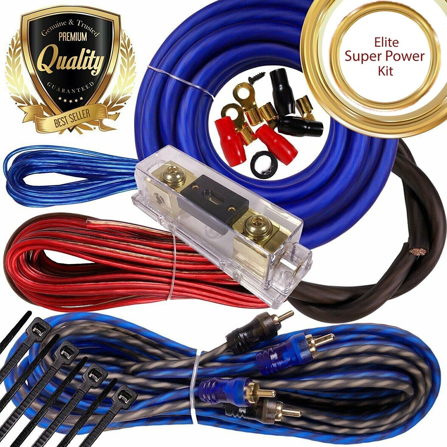 Complete 3500W 4 Gauge Car Amplifier Installation Wiring Kit Amp PK2 4 ...