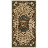 SAFAVIEH Classic Chandler Floral Bordered Wool Area Rug, Ivory/Light ...