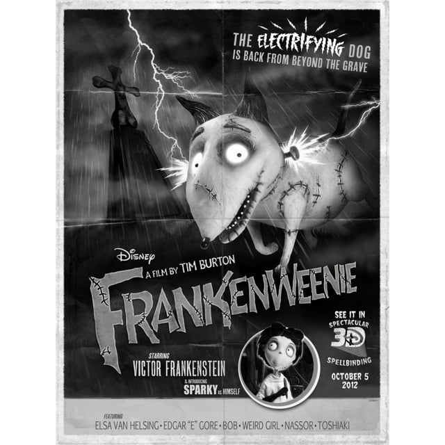 Frankenweenie Movie Poster 16"x24" Poster Medium Art Poster 16x24 ...