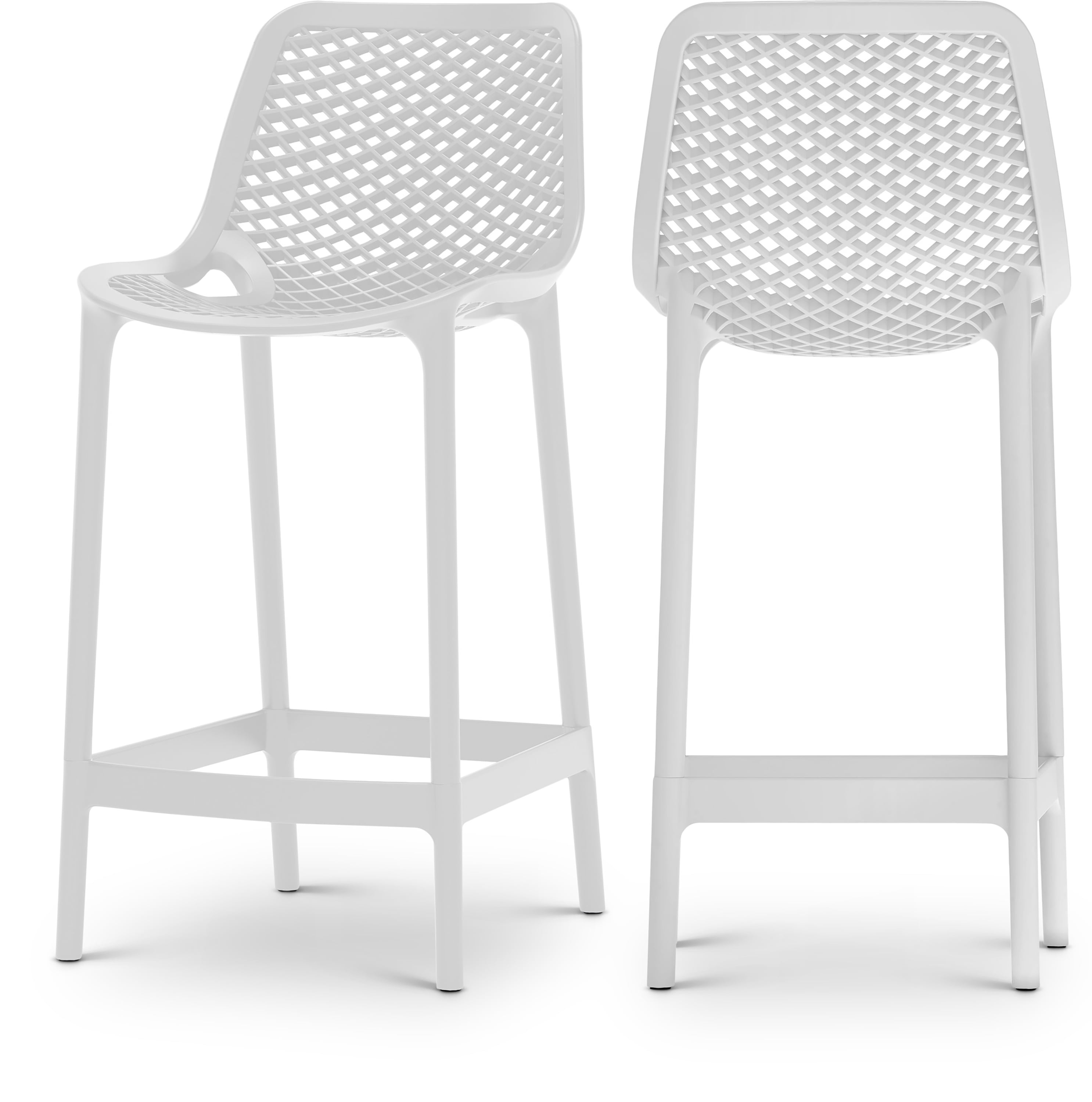 Meridian Furniture Mykonos White Outdoor Patio Stool Set of 4 - Walmart.com