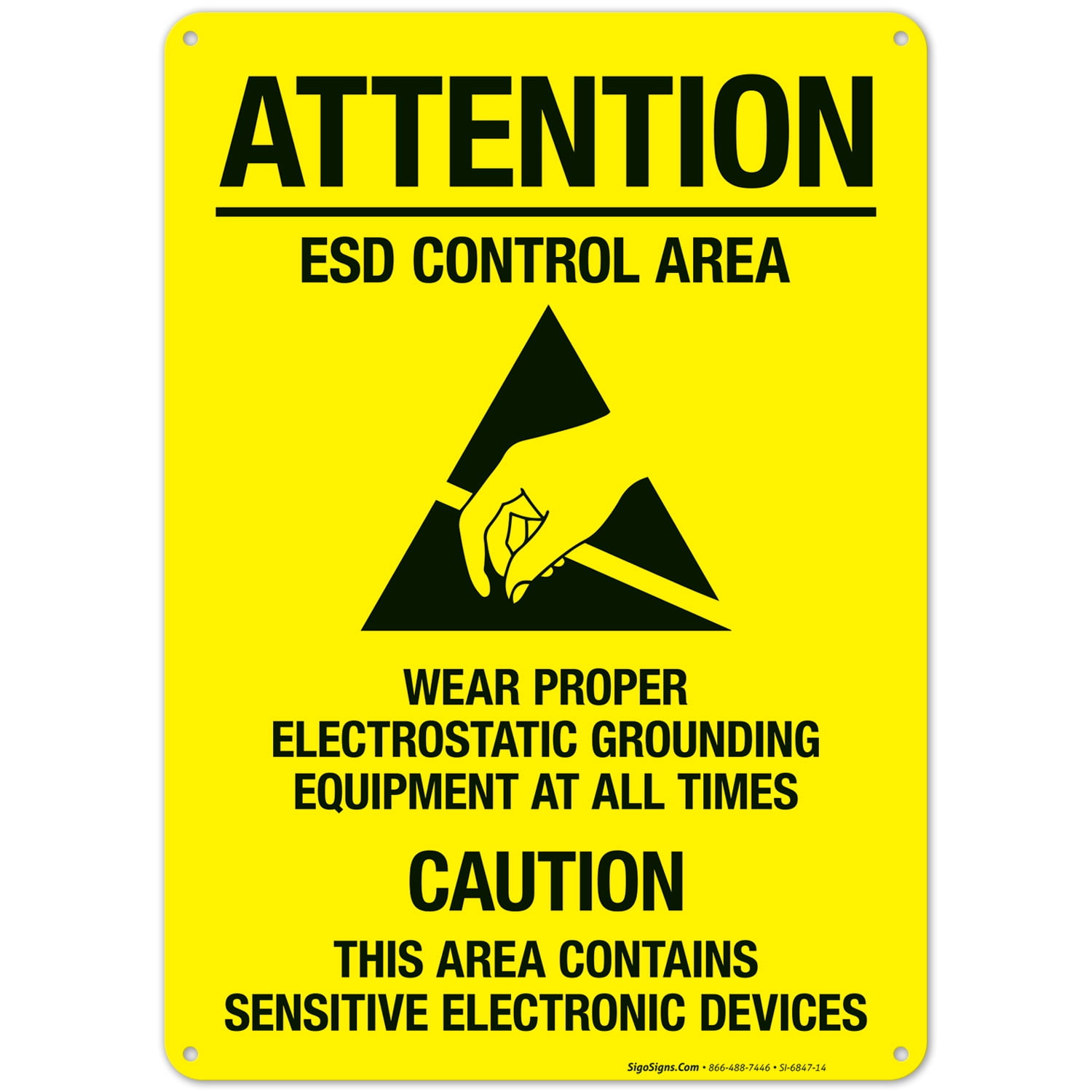 Esd Control Area Sign, - Walmart.com