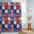 Bathroom Shower Curtain Independence Day Red Blue Plaid Waterproof ...