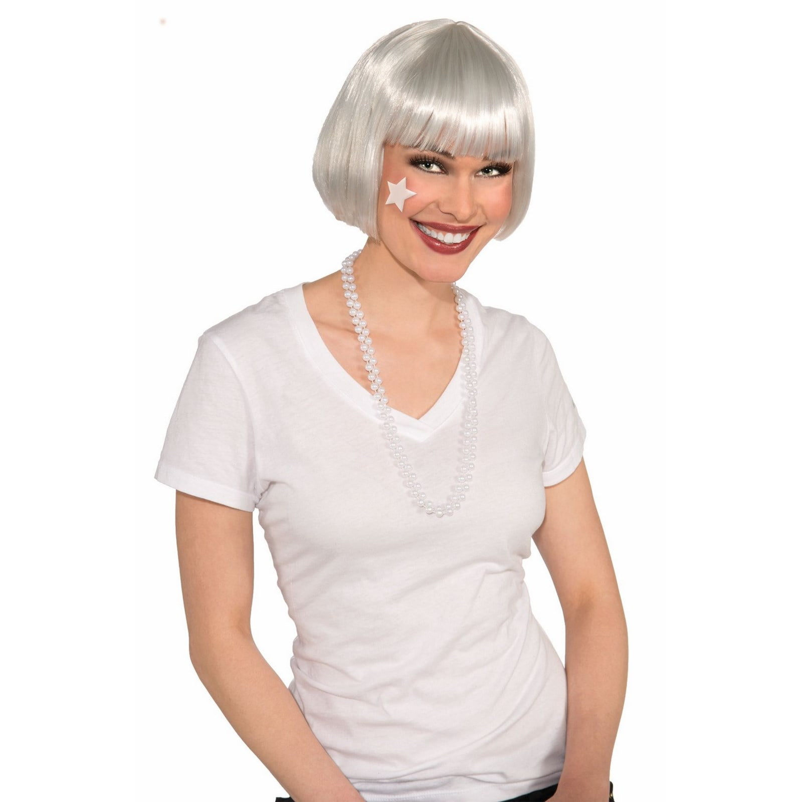 White Bob Wig Halloween Costume Accessory - Walmart.com