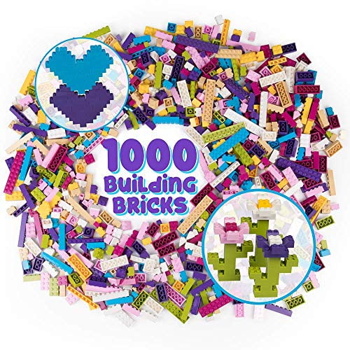 SCS Direct Building Bricks - 1000 Pc Big Bag of Bricks Bulk Pastel ...