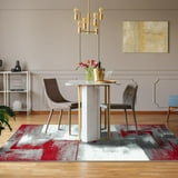Luxe Weavers Abstract Brushstrokes Area Rug Red 8x10, Soft Accent ...
