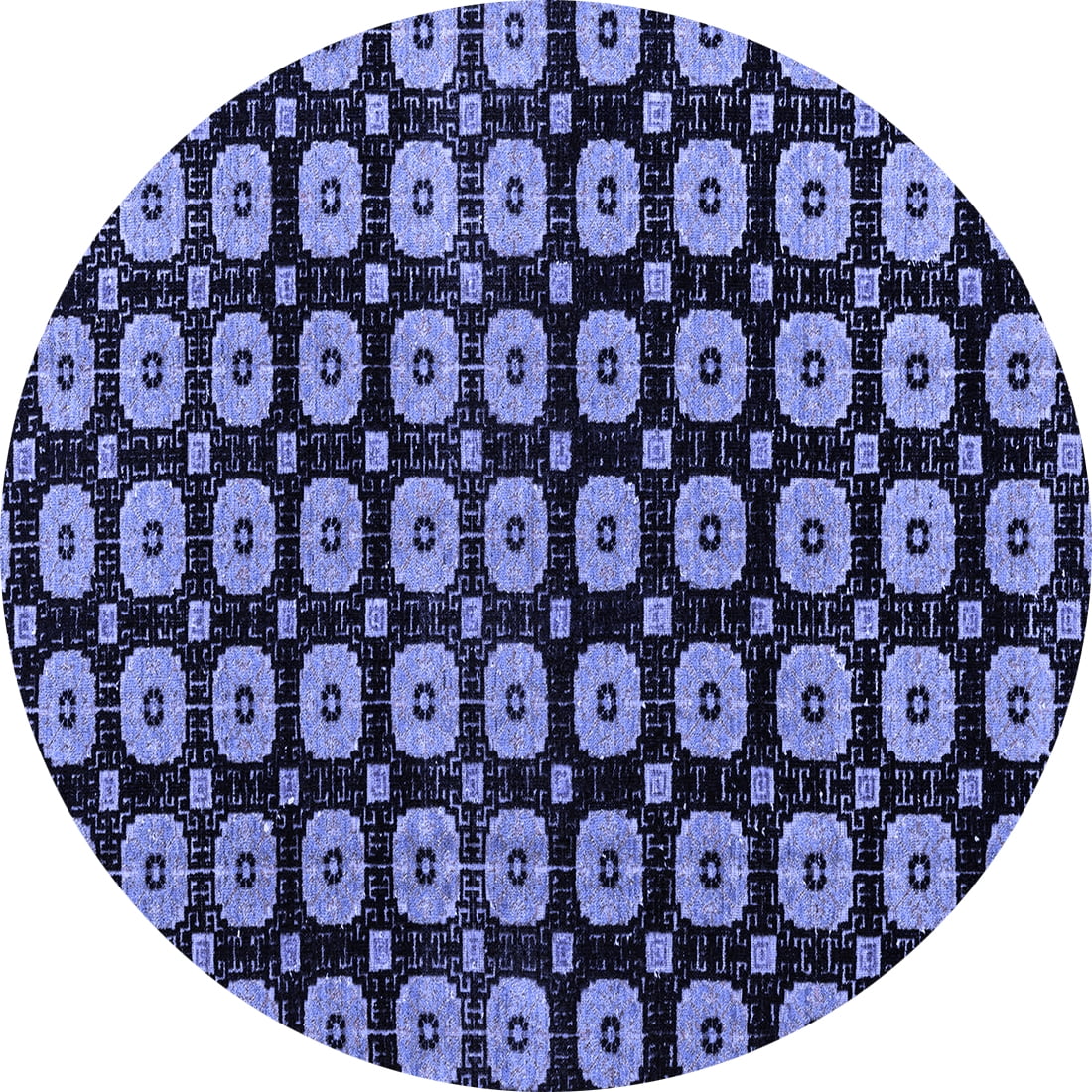 Ahgly Company Machine Washable Indoor Round Abstract Blue Modern Area ...