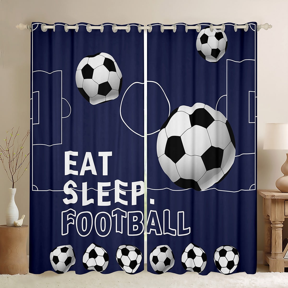 Click here for Yst Football Kids Curtains Sports Blackout Curtain... prices