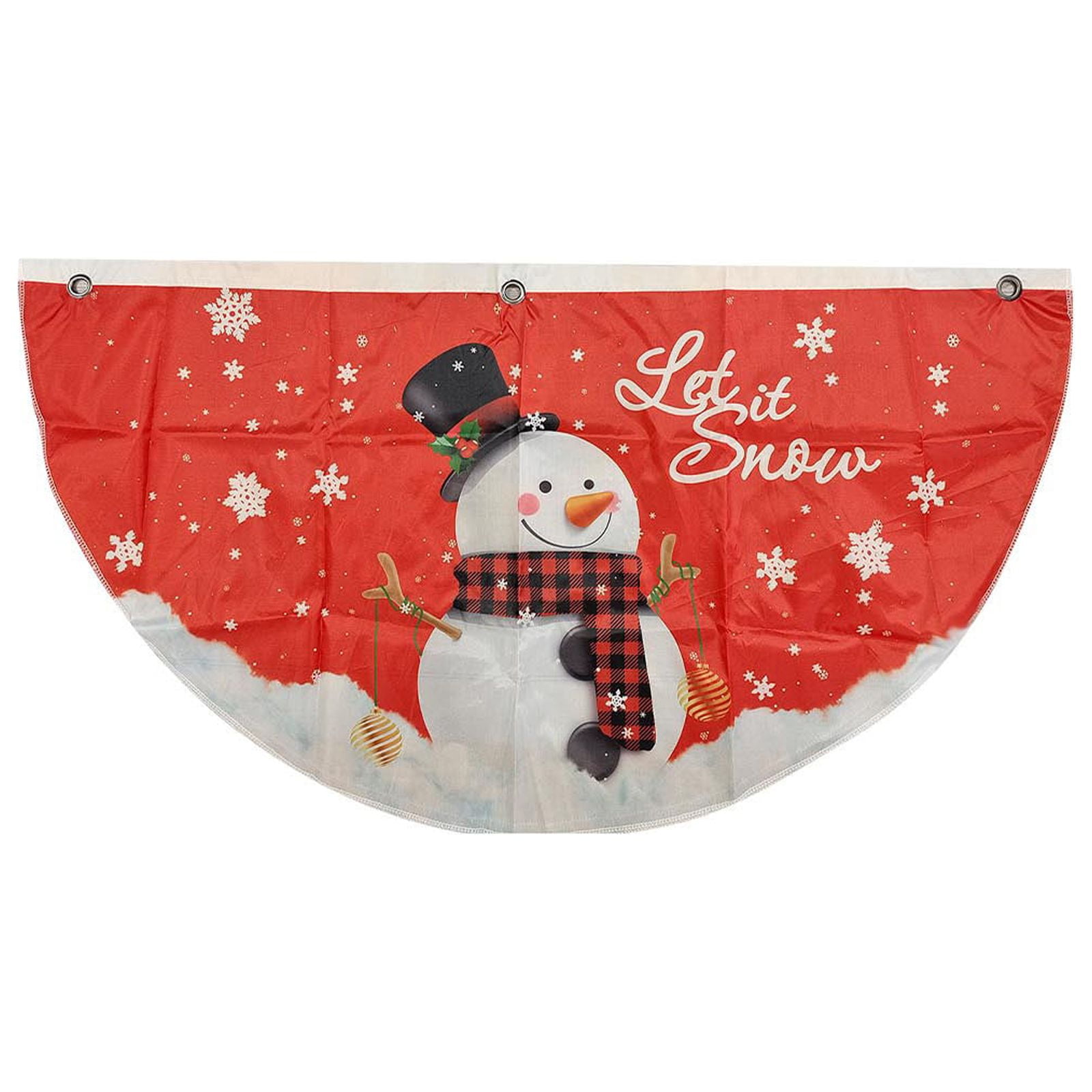 Christmas Snowman Flag Outdoor Bunting Flags Christmas Half Fan Flag ...