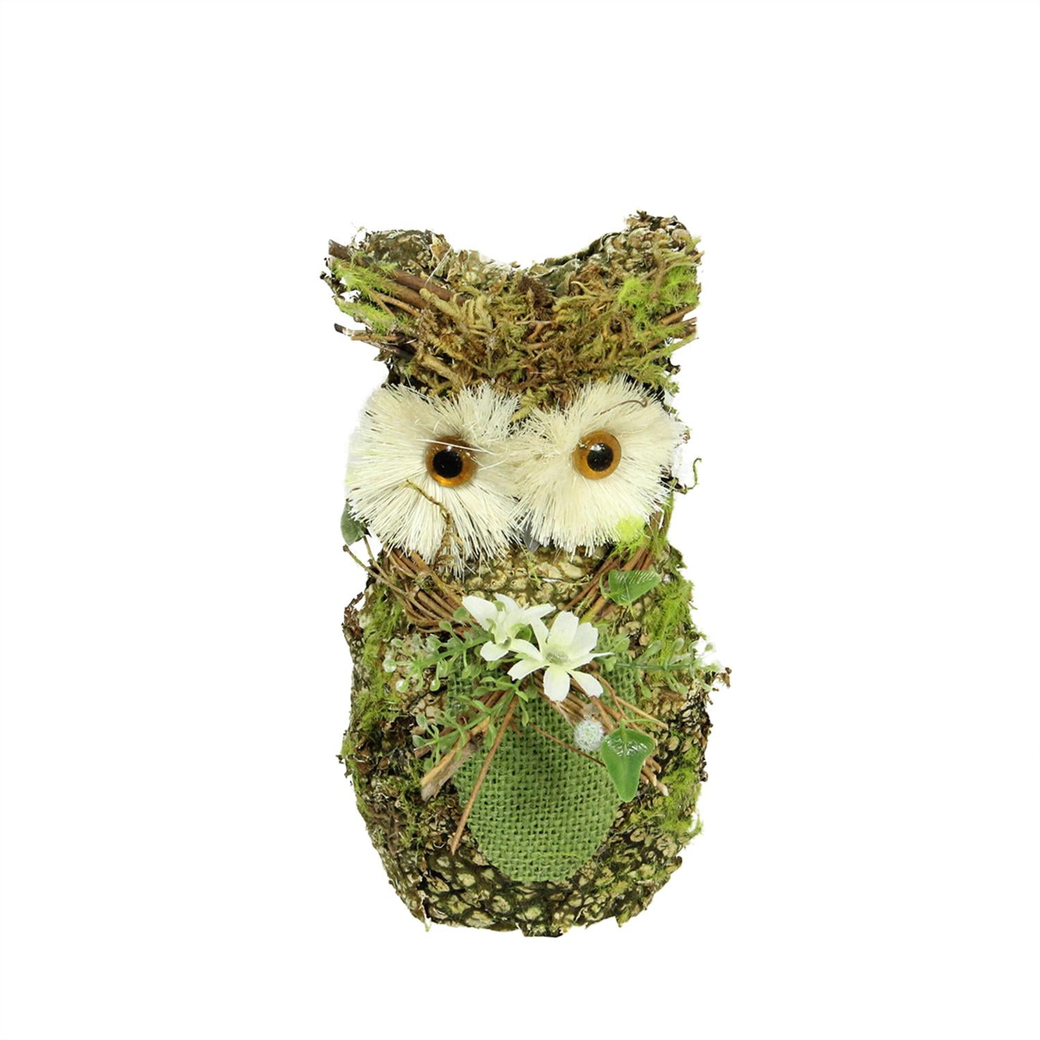 8.5" Brown and Green Decorative Owl Spring Table Top Figure - Walmart.com