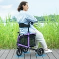 WalkMate 3 Wheel Rollator Walker for Slim Senior, 8'' Wheel Lightweight ...