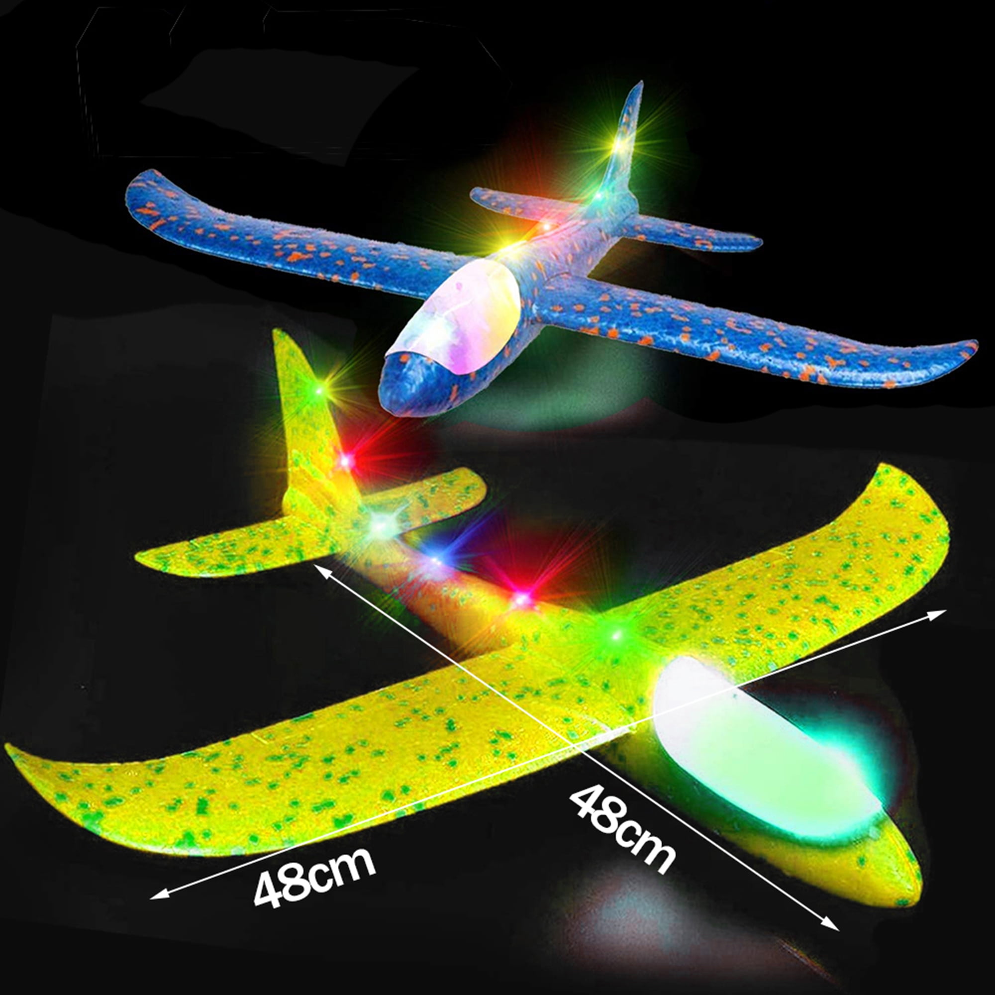 LED Light Airplane Toys 19" Throwing Foam Plane Outdoor Flying Toys for ...