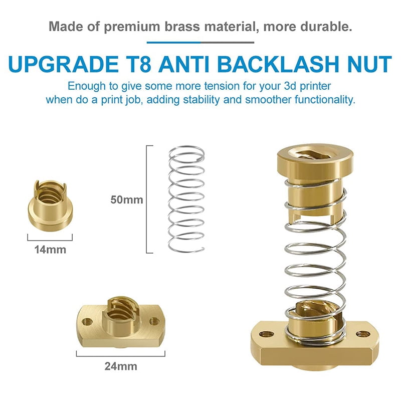 Buy Anti Backlash Nut and Z Axis Lead Screw Top Mount Compatible with 3 ...