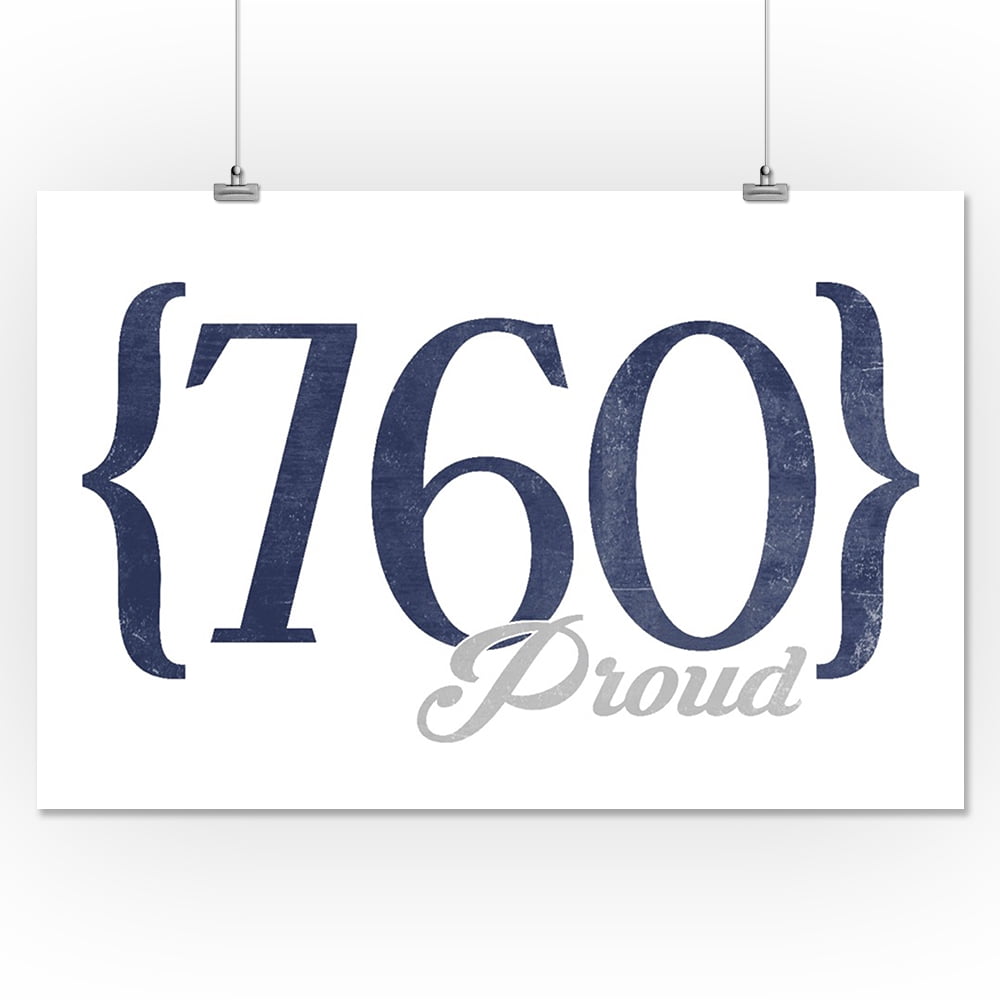 Palm Springs, California - 760 Area Code (Blue) - Lantern Press Artwork ...