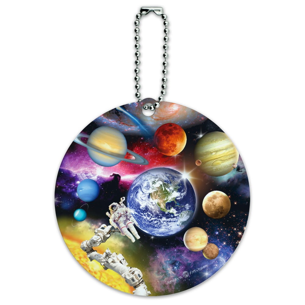Solar System Planets Space Earth Saturn Jupiter Mars Round Luggage ID ...