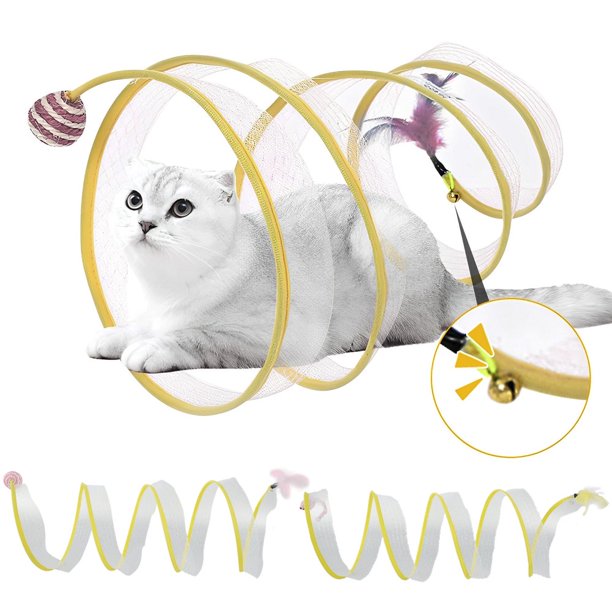AMERTEER 3Pcs Cat Tunnel Tube Foldable Cat Play Tunnel Toy with ...